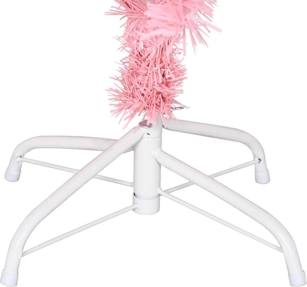 Umělý vánoční stromek se stojanem růžový 150 cm PVC 320997