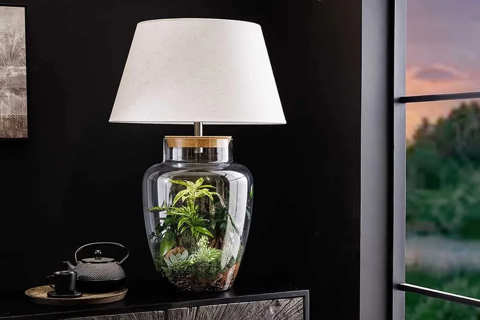 Plnitelná skleněná stolní lampa Forest 75cm