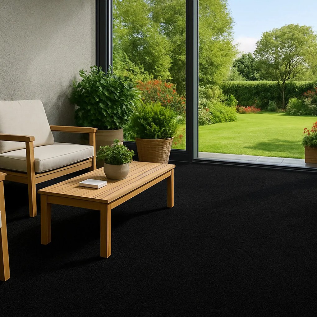 Betap, AKCE: 52x700 cm Umělá tráva Wembley jedinečná černá, šíře, černá, nopy, chodba / předsíň