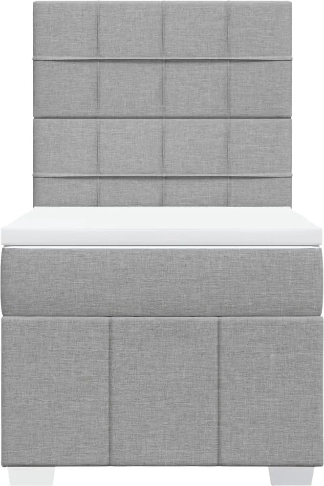 Box spring postel s matrací světle šedý 100 x 200 cm textil 3293879