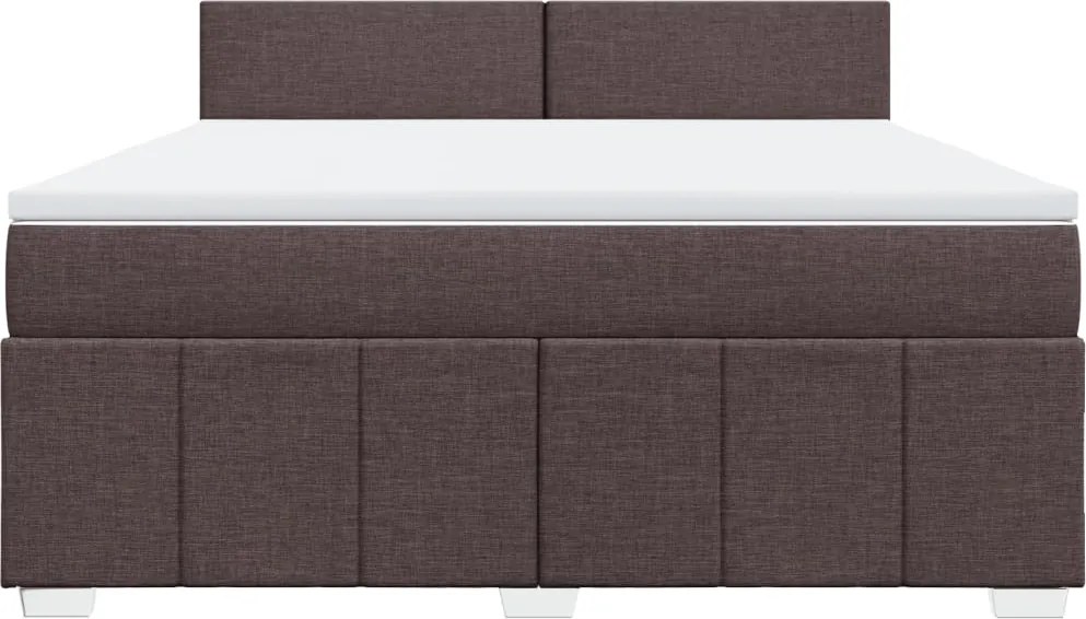 Box spring postel s matrací tmavě hnědá 180x200 cm textil 3287143