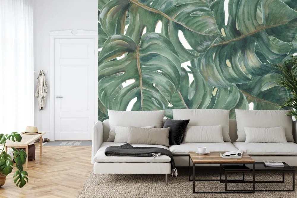 Fototapeta Akvarel Listy Monstera Strukturální vinyl 104x70.5