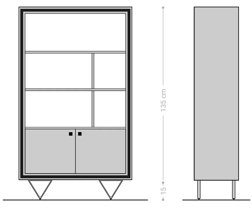 DELIFE Designová skříň Stonegrace 88 cm akácie přírodní 3D 2 dvířka
