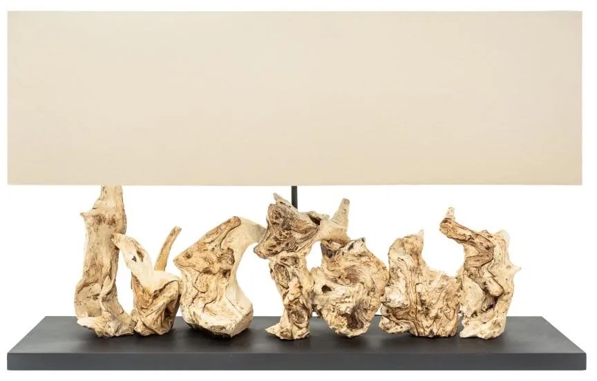 Designová stolní lampa Brenna, 80 cm, béžová, ironwood