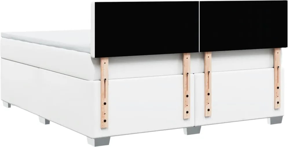 Box spring postel s matrací bílá 180x200 cm umělá kůže 3286133