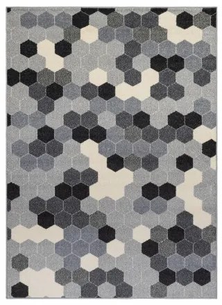 koberec HEOS 78537 šedá / krémový HEXAGON velikost 160x220 cm | krásné koberce cz