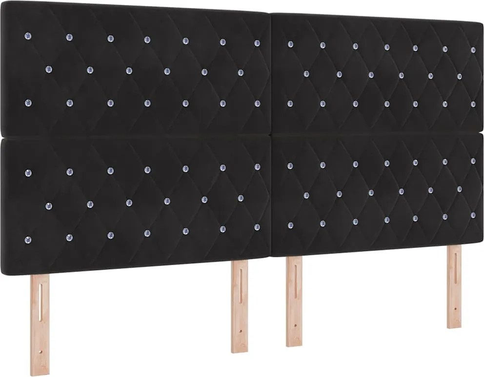 Postel s boxspringem s matrací s čelo Černá 180 x 200 cm samet 3341968