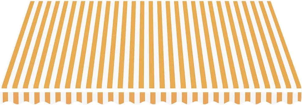 Náhradní plachta na markýzu žlutá a bílá 400 x 350 cm polyesterová 311938