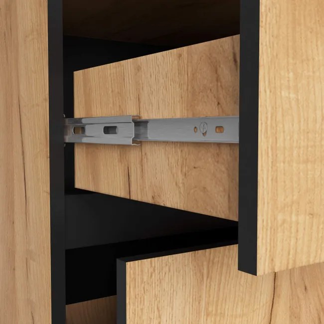 Skříňka pod umyvadlo VAMI W90 2SZ dub craft / černá