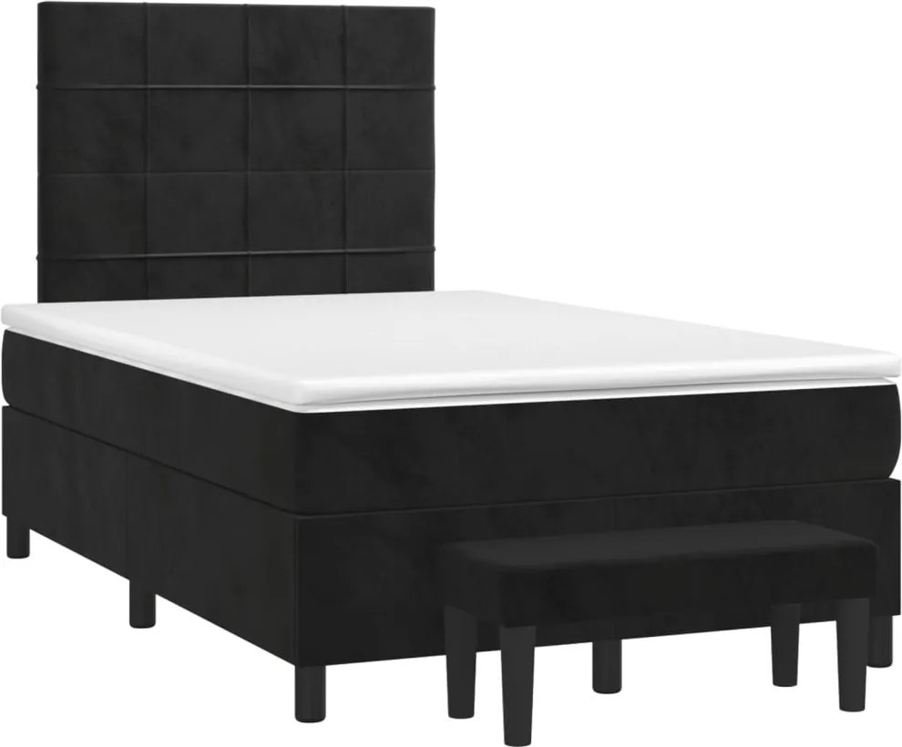 Box spring postel s matrací černá 120 x 200 cm samet 3137835