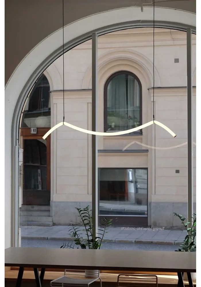 Bílé/černé kovové LED stmívatelné závěsné svítidlo Melt – Markslöjd