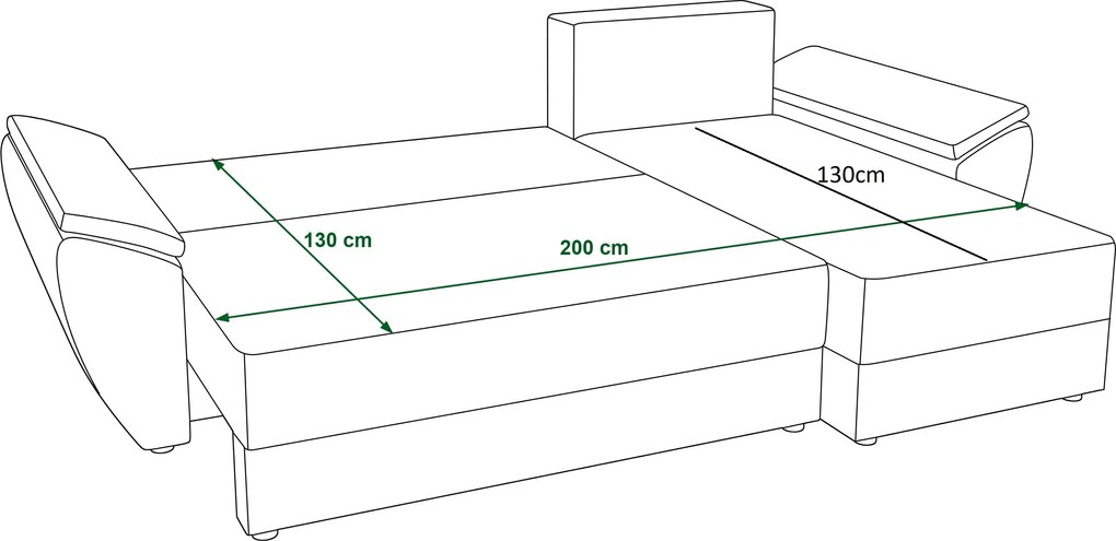 Rozkládací oboustranná sedací souprava do L LIVARO 251x140 cm, tmavě šedá