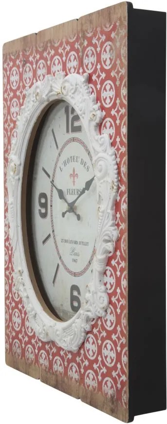 Červenobílé MDF nástěnné hodiny Mauro Ferretti Tito, 58 cm
