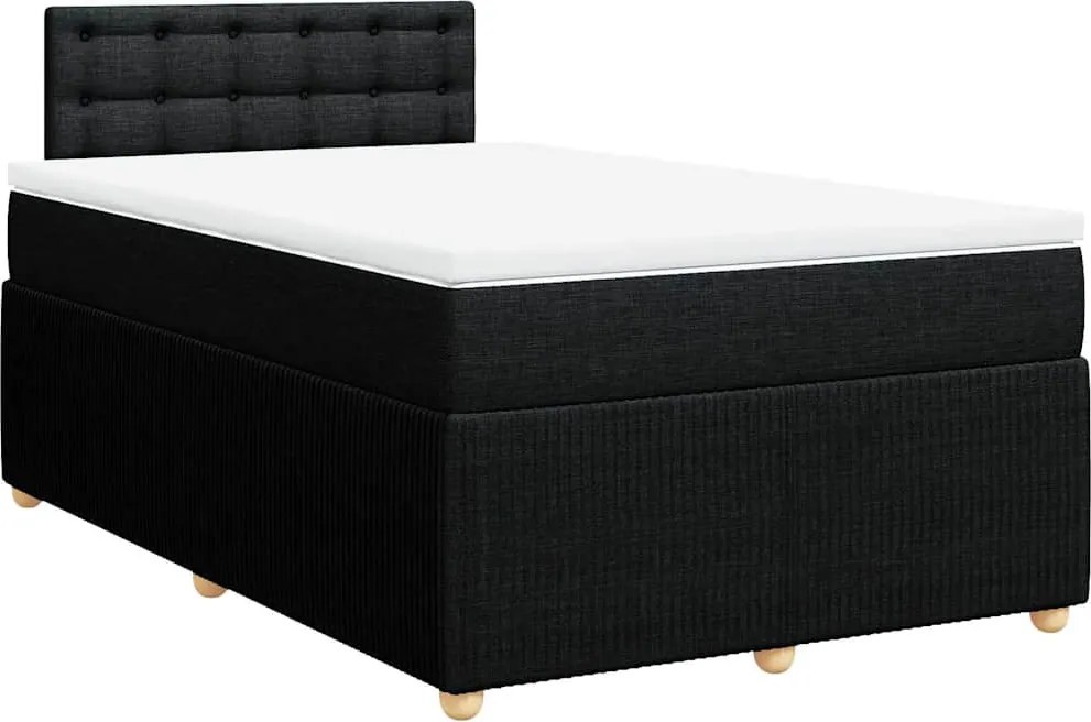 Box spring postel s matrací černá 120x200 cm textil 3287439