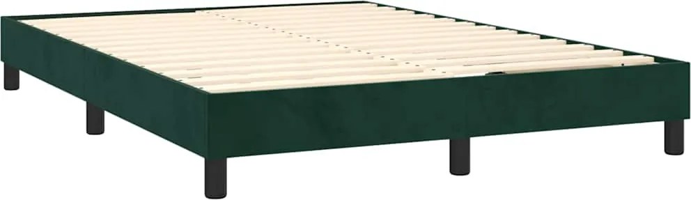 Box spring postel s matrací tmavě zelená 140x200 cm samet 3141188
