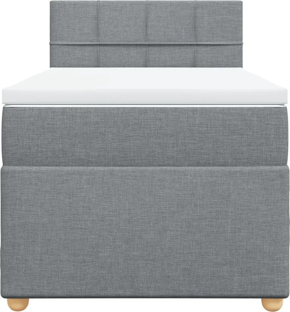 Box spring postel s matrací světle šedá 90x190 cm textil 3286535