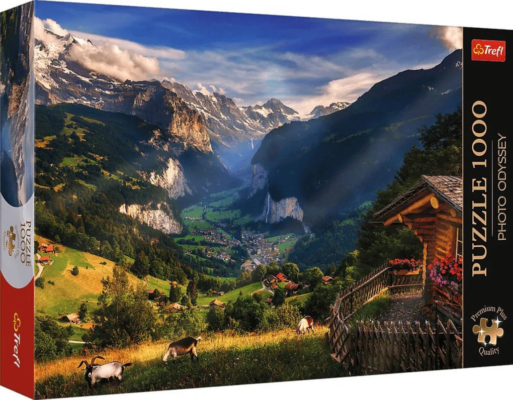 TREFL PUZZLE PREMIUM Photo Odyssey Lauterbrunnen Švýcarsko 68x48cm 1000 dílků tr10821