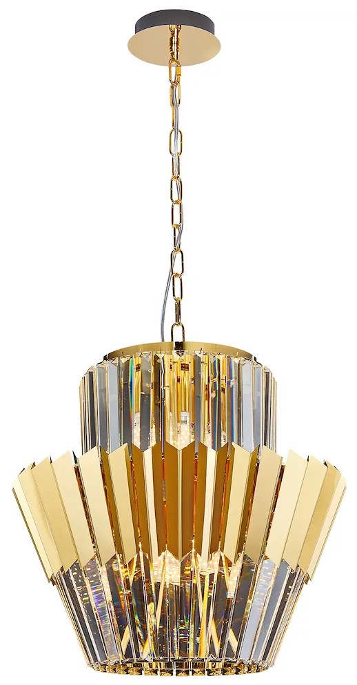 Lustr Donna, 1x křišťálové/zlaté kovové stínítko, (fi 45cm), g