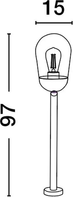 NV 9060196 Venkovní sloupkové svítidlo OMIKA tmavě šedý hliník a čiré sklo E27 1x12W 220-240V bez žárovky IP54 - NOVA LUCE