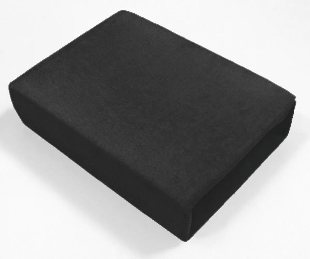 Polášek Froté prostěradlo na vysokou matraci (až 30cm), 160x200cm, na dvoulůžko, černé
