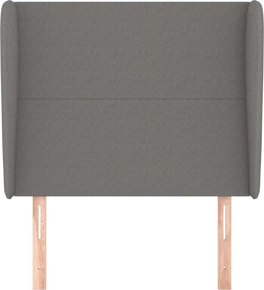 Čelo postele typu ušák tmavě šedé 103x23x118/128 cm textil 3117667