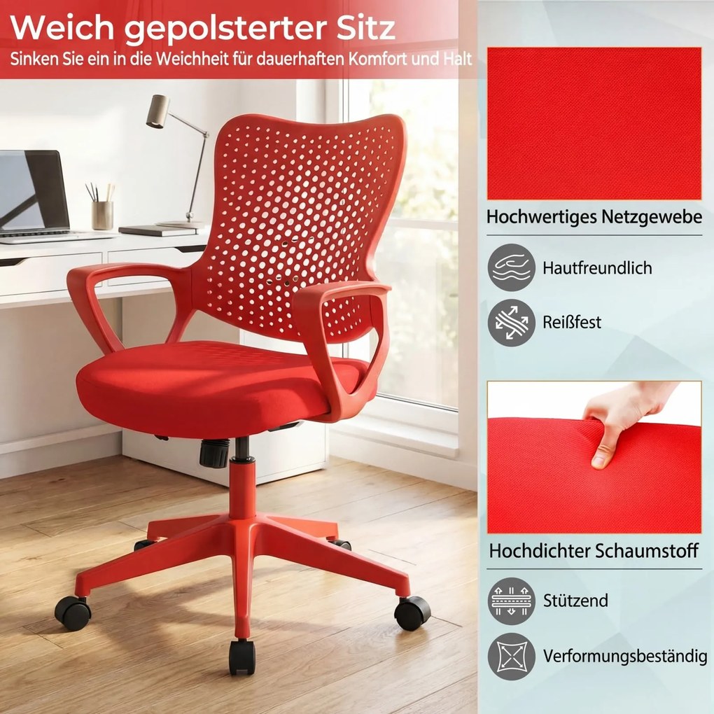 Costway Ergonomická kancelářská židle s prodyšným síťovaným opěradlem, výškově