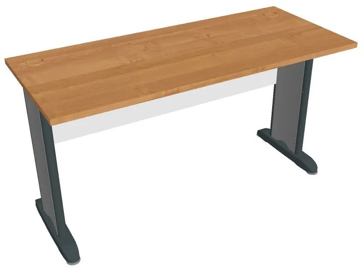 Stůl pracovní rovný 140 cm hl. 60 cm - Hobis Cross CE 1400 Dekor stolové desky: olše, Dekor lamino podnože: bílá, Barva nohou: černá
