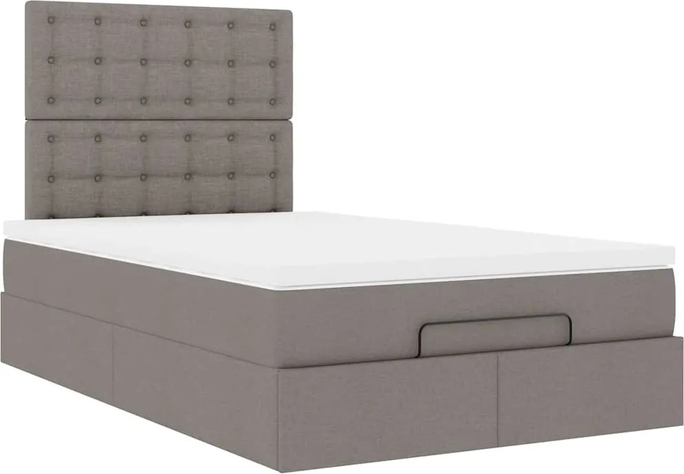 Osmanský rám postele s matrací taupe 120x200cm textil 3313317