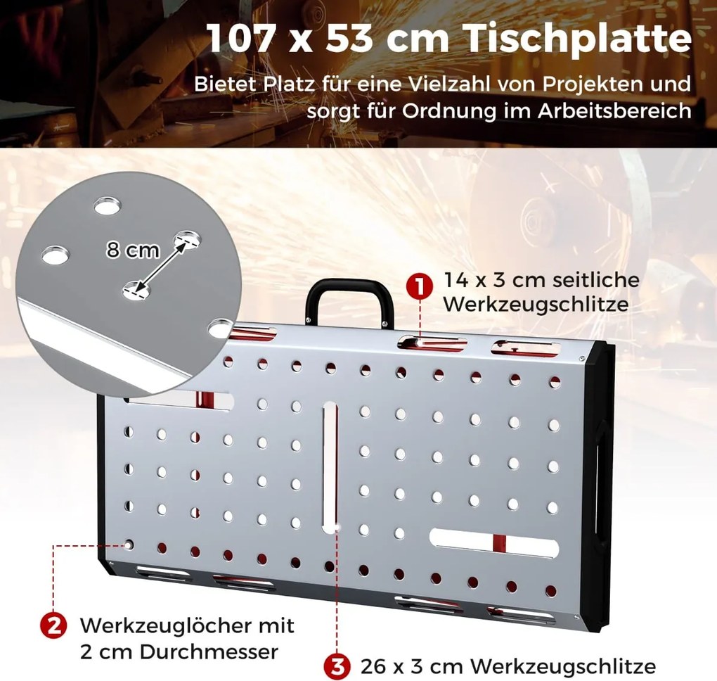 Costway Svařovací stůl s nosností 450 kg a nastavitelnou výškou. Přenosný