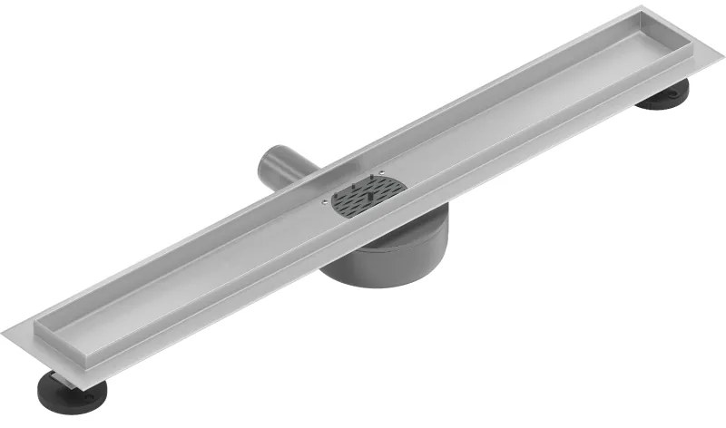 Mexen Flat nerezový sprchový žlab 60 cm s rotačním 360° sifonem - tělo žlabu bez krytu, nerez, 1040060