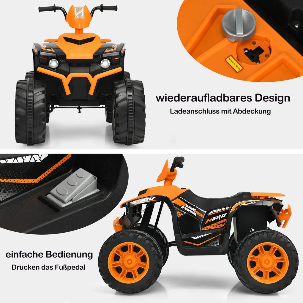 Costway 12 V elektrická dětská čtyřkolka se světlomety mini