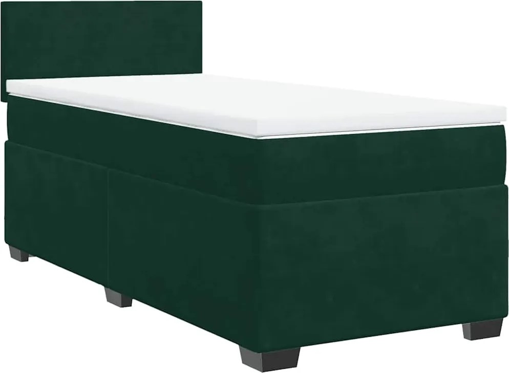 Box spring postel s matrací tmavě zelená 90x190 cm samet 3288483