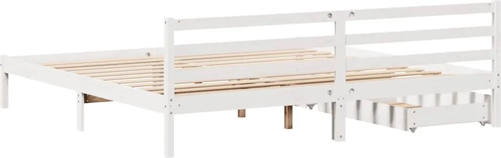 Postel bez matrace bílá 200 x 200 cm masivní borovice 3301549