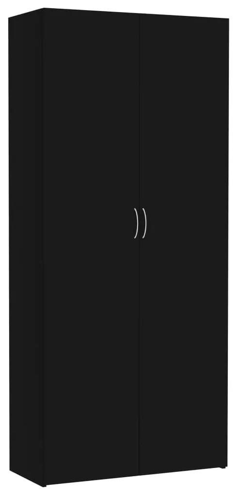 800001 vidaXL Úložná skříň černá 80 x 35,5 x 180 cm dřevotříska