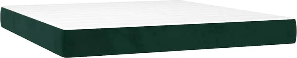 Box spring postel s matrací tmavě zelená 180x200 cm samet 3132756