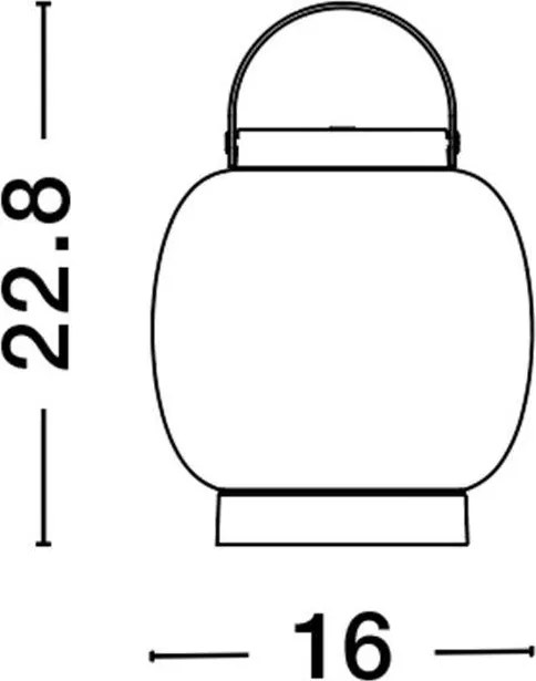 NV 9002876 Venkovní stolní lampa JIGRA černý hliník a akryl LED 2W 3000K 3,7V 306st. IP54 vypínač na těle / USB kabel - NOVA LUCE