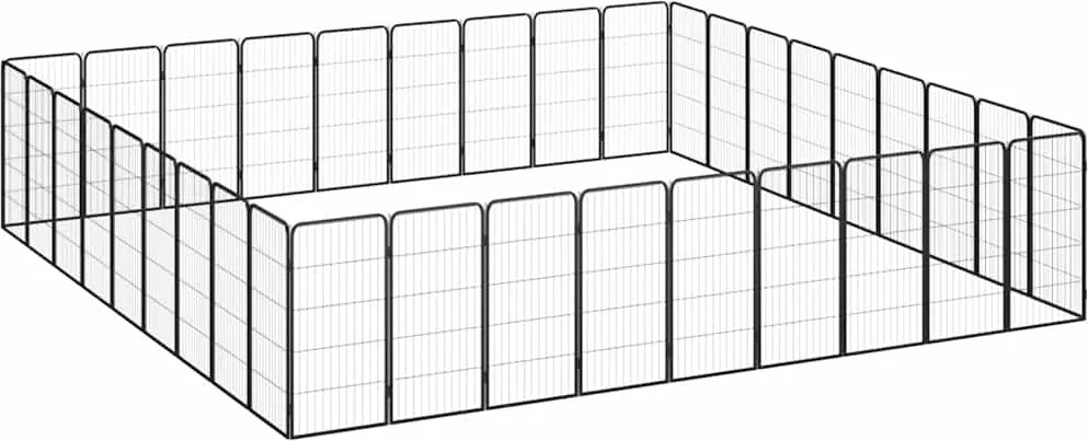 36panelová ohrádka pro psy černá 50 x 100 cm práškovaná ocel 3115965