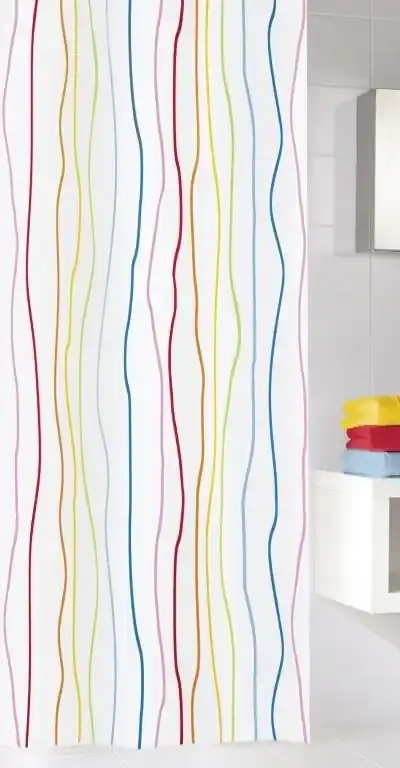 JOLIE sprchový závěs 180x200cm, textilní proužky mix barev (5194148305) |  BIANO