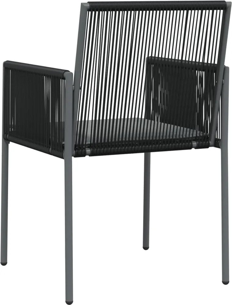 Zahradní židle s poduškami 4 ks černé 54x60,5x83,5 cm polyratan 3187091