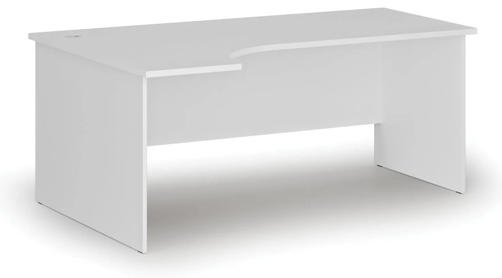 Rohový kancelářský psací stůl PRIMO WHITE, 180x120 cm, levý, bílá
