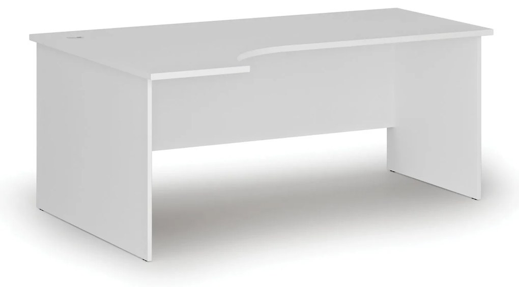 Rohový kancelářský psací stůl PRIMO WHITE, 180x120 cm, levý, bílá