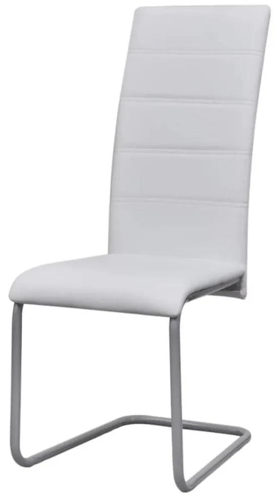 Petromila Konzolové jídelní židle 2 ks bílé umělá kůže