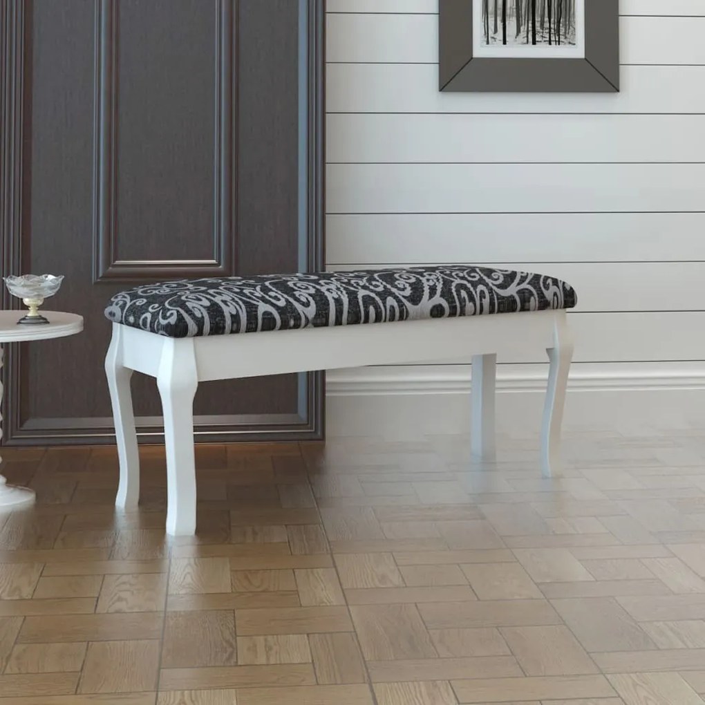 240563 vidaXL Polstrovaná stolička k toaletnímu stolku dvoumístná, černá, 110 cm