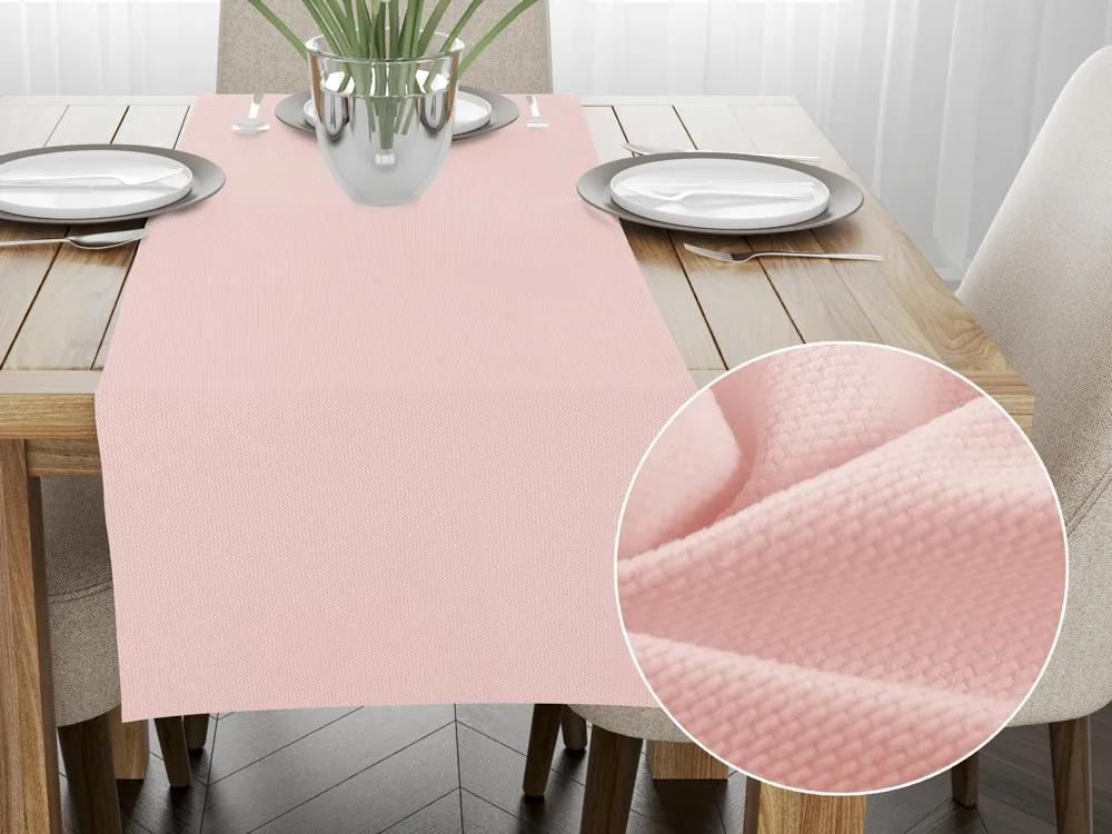 Biante Sametový běhoun na stůl Velvet Brick SVB-204 Pudrově růžový 35x140 cm