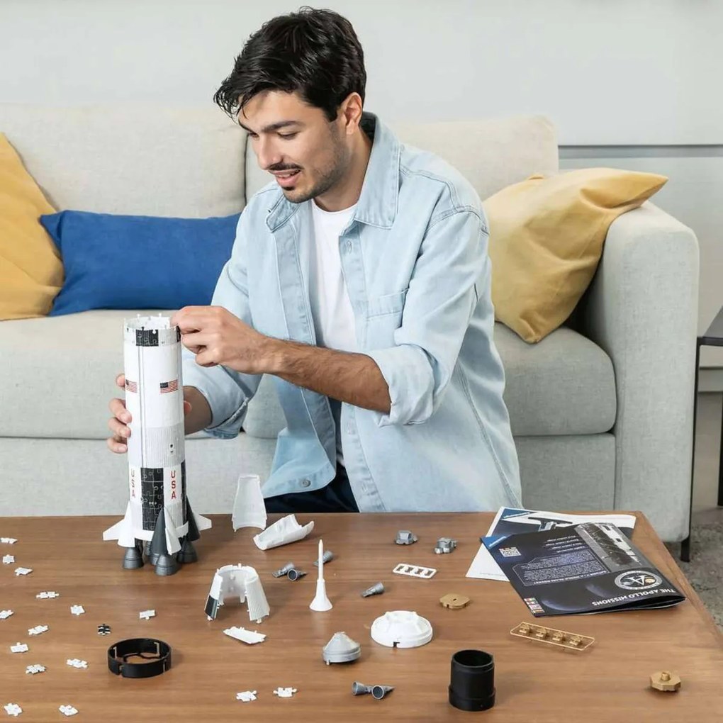 RAVENSBURGER Puzzle 3D Vesmírná raketa Saturn V 440 dílků 70x50cm skládačka 2411545