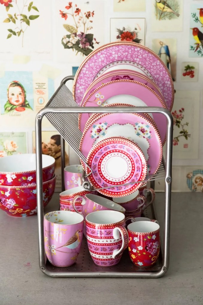 Pip Studio Floral Talíř mělký růžový 26,5cm