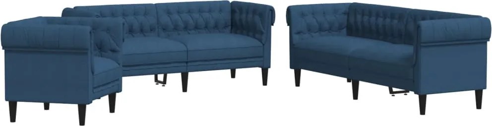 3dílná sedací souprava modrá textil 3209197