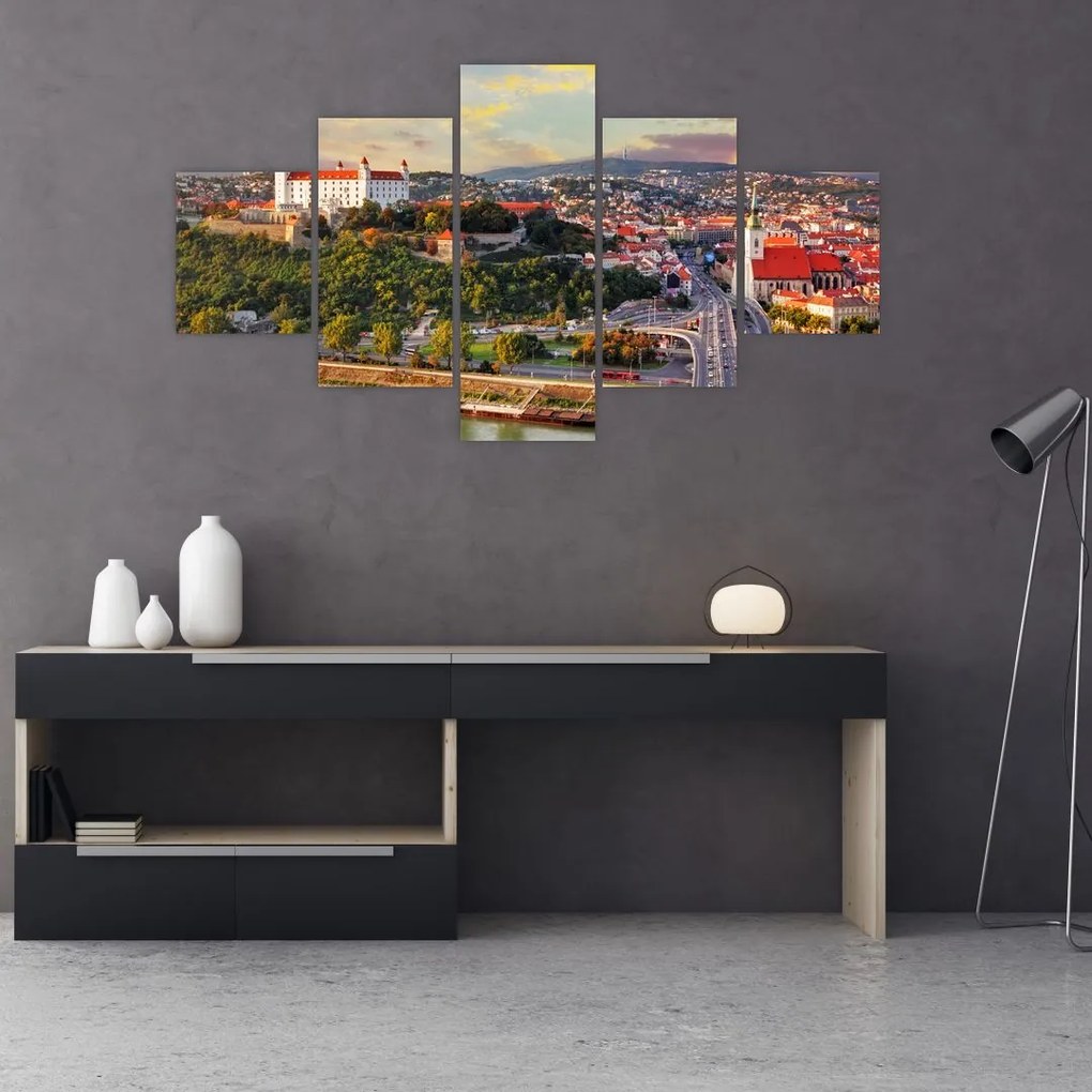 Obraz - Panorama Bratislavy, Slovensko (125x70 cm)