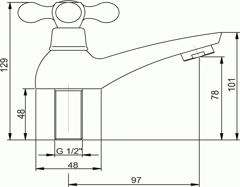 Novaservis Retro II Umyvadlová baterie na studenou vodu, chrom, 99105,0