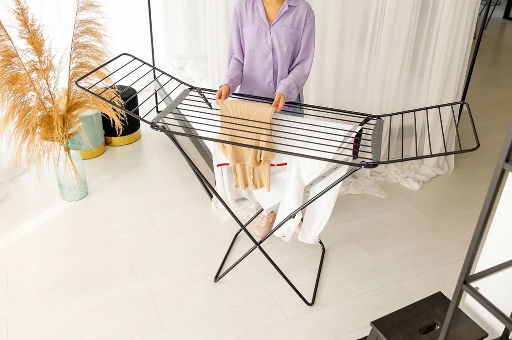 Erga Model 200 Black, rozkládací sušák na prádlo 178x55x106 cm, černá, ERG-SEP-10SUSSTO20BLA